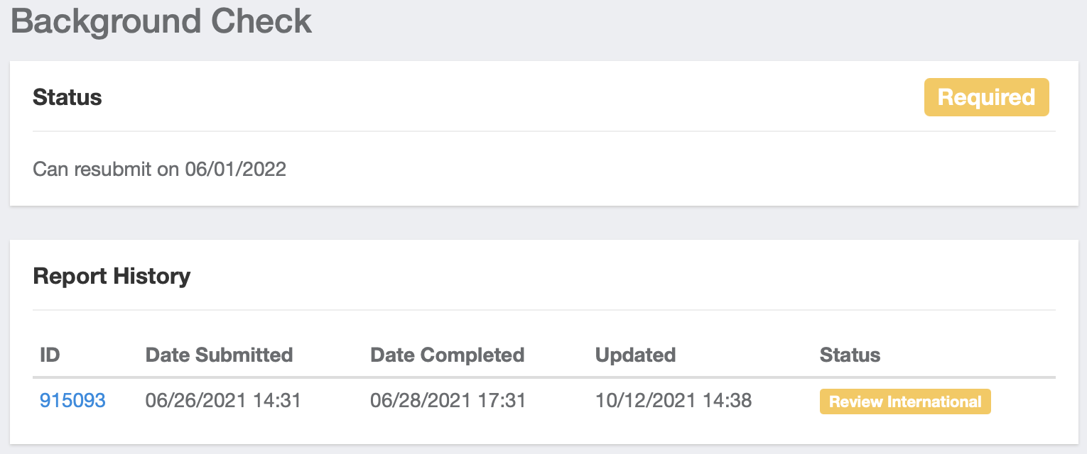 Background Check Status